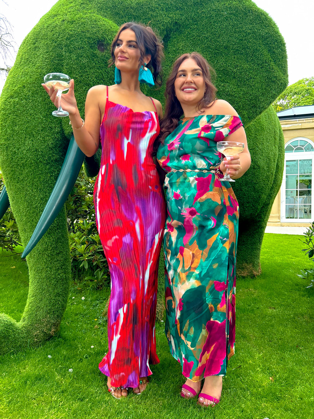 Off You Go - Forest Floral Off Shoulder Midi Dress – OVER-DRESSED