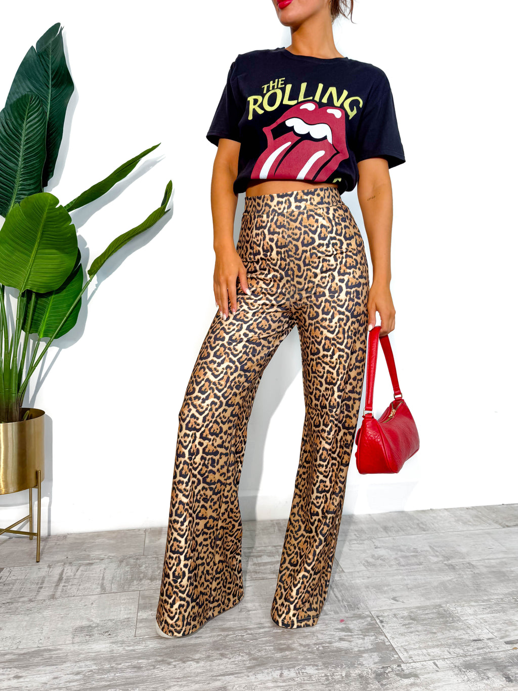 Big Ambitions - Leopard Print Wide Leg Trouser – OVER-DRESSED